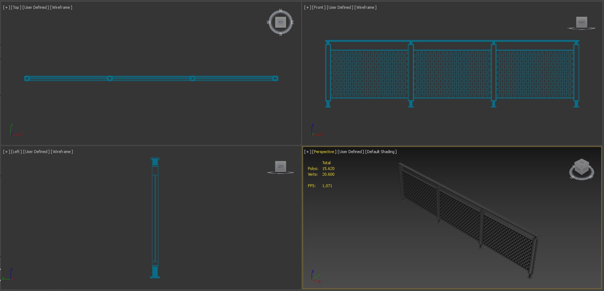 3D Railing Model - TurboSquid 1961879