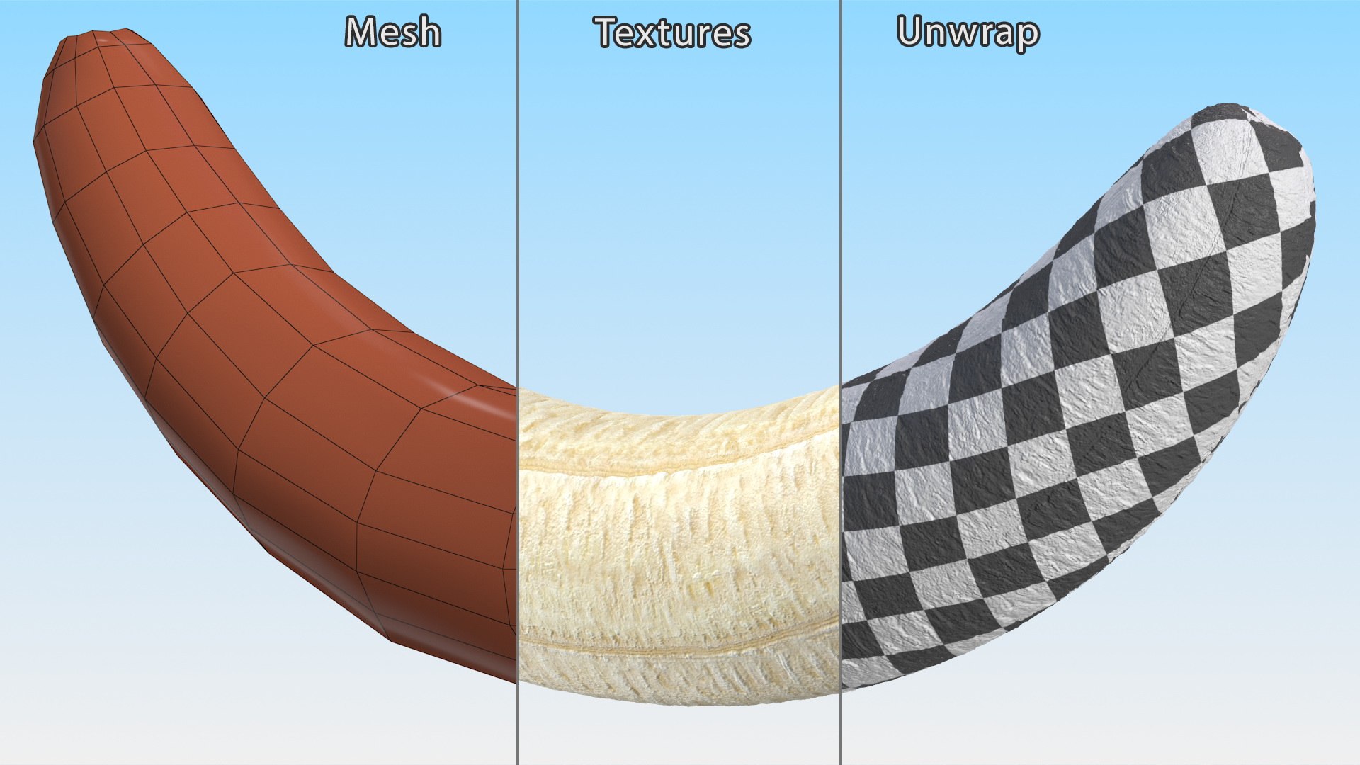 3D Banana Without Peel - TurboSquid 1999825