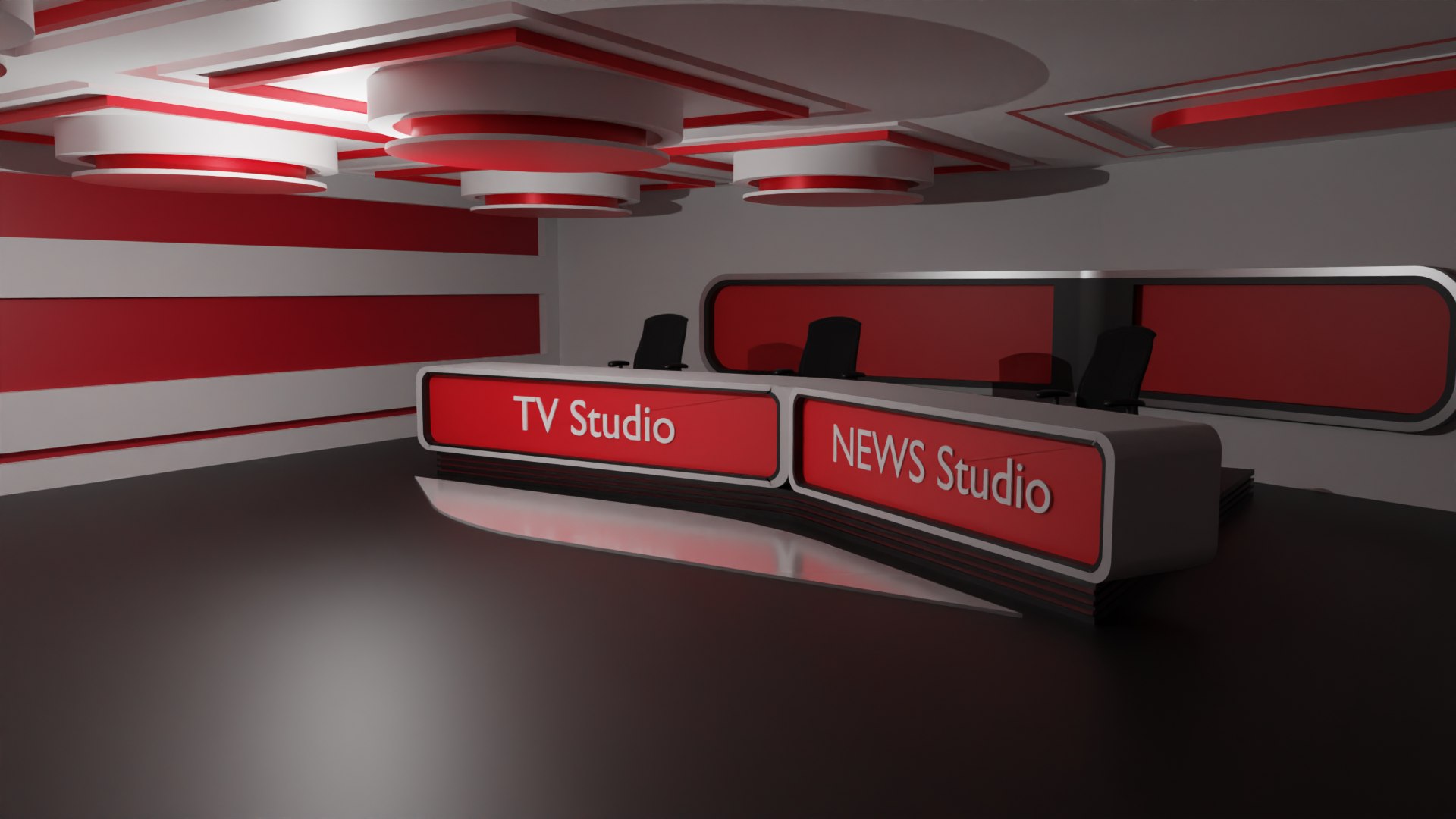 3D Virtual TV Studio model - TurboSquid 2177208