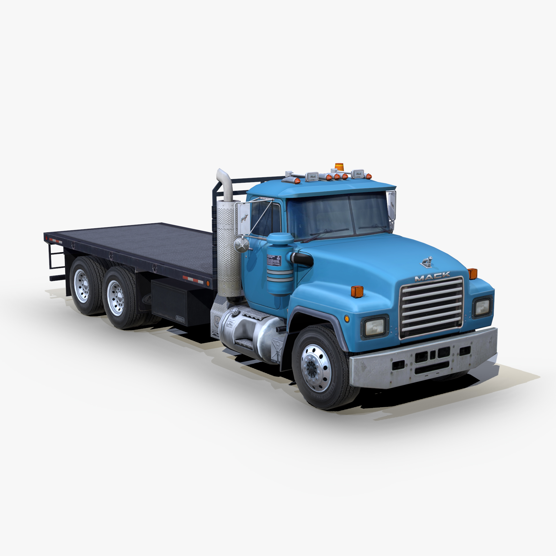 Mack RD688S flatbed truck s01 1997 3D model - TurboSquid 1862456