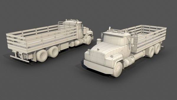 Mack RD688S flatbed truck s01 1997 3D model - TurboSquid 1862456