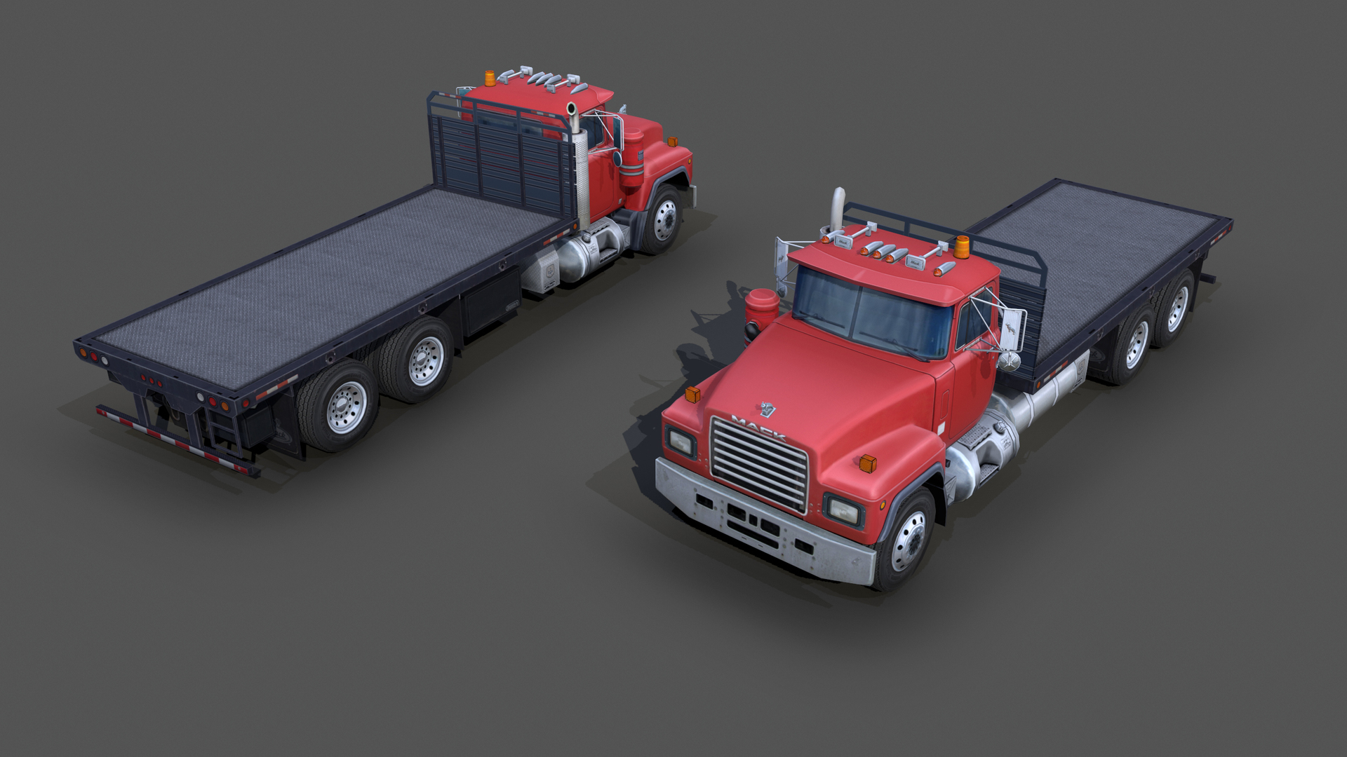 Mack RD688S flatbed truck s01 1997 3D model - TurboSquid 1862456
