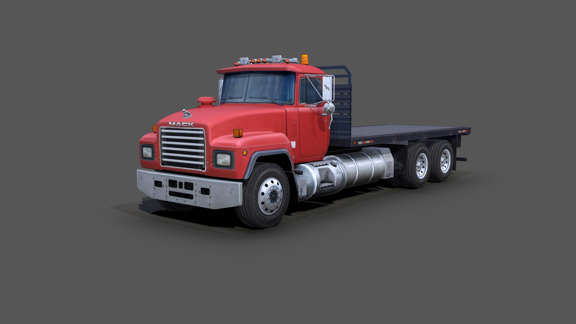 Mack RD688S Flatbed Truck S01 1997 3D Model - TurboSquid 1862456