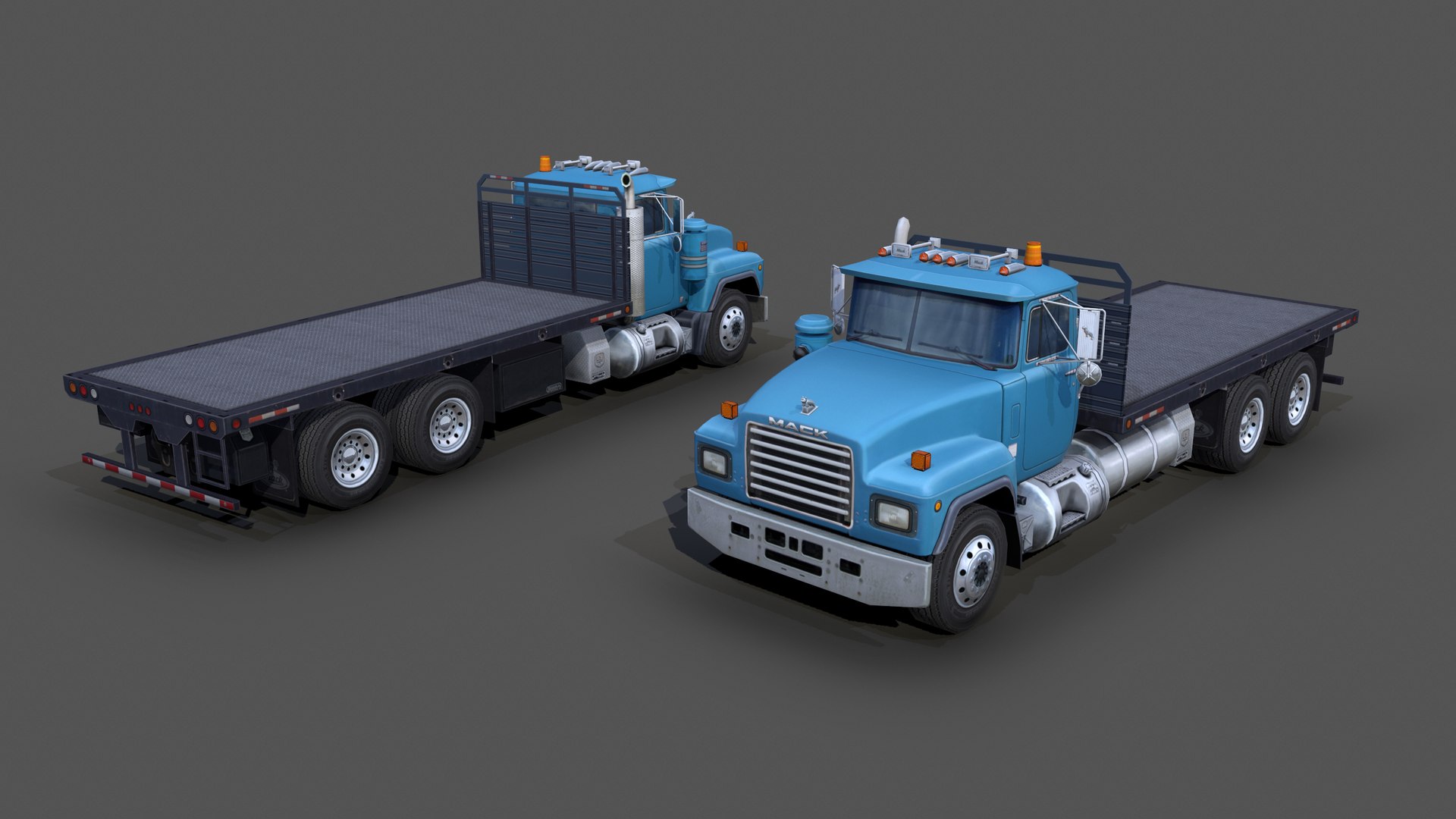 Mack RD688S Flatbed Truck S01 1997 3D Model - TurboSquid 1862456