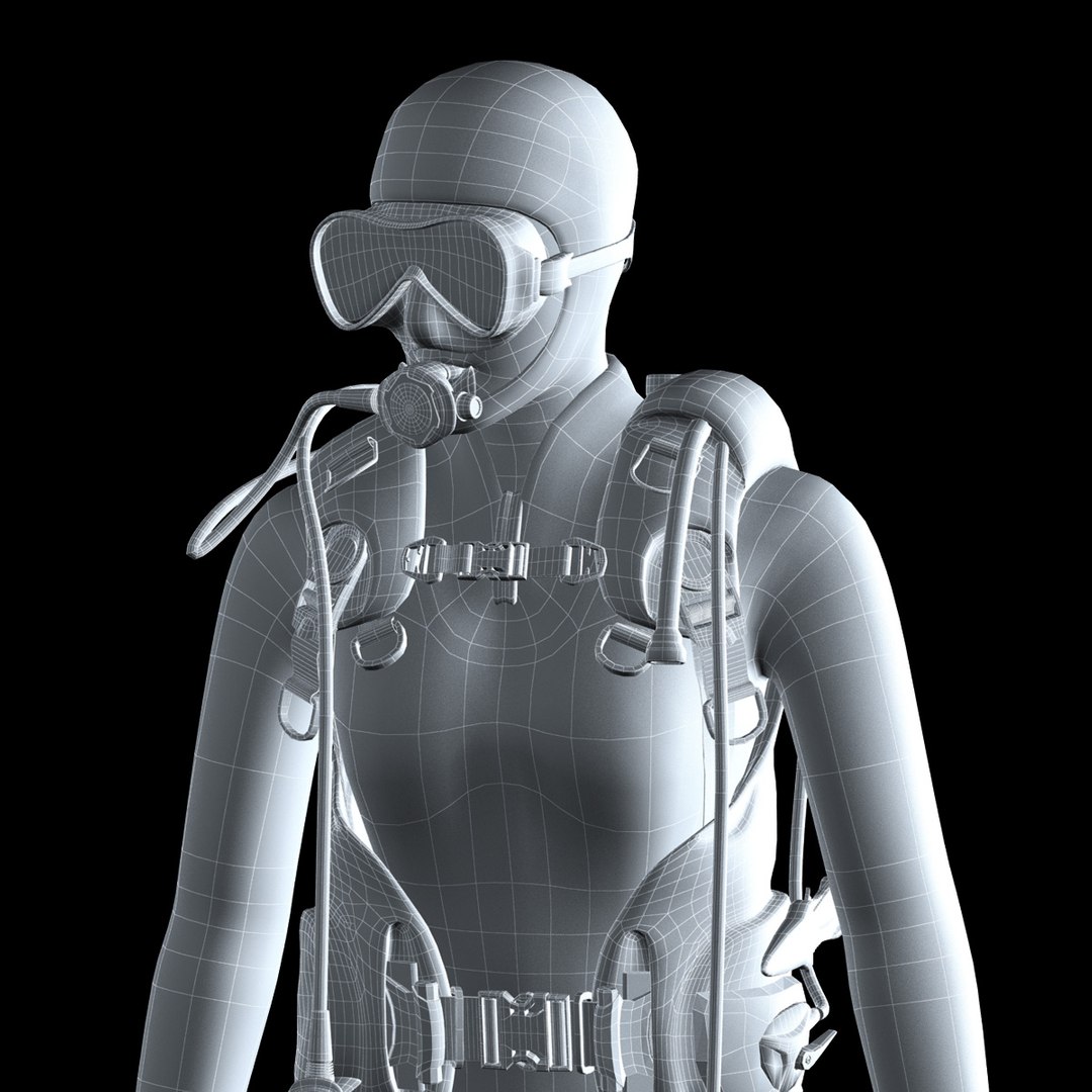 3dsmax Scuba Woman Diver