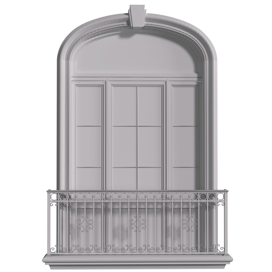 Arch Classic Window With French Balcony 3D Model - TurboSquid 2077106