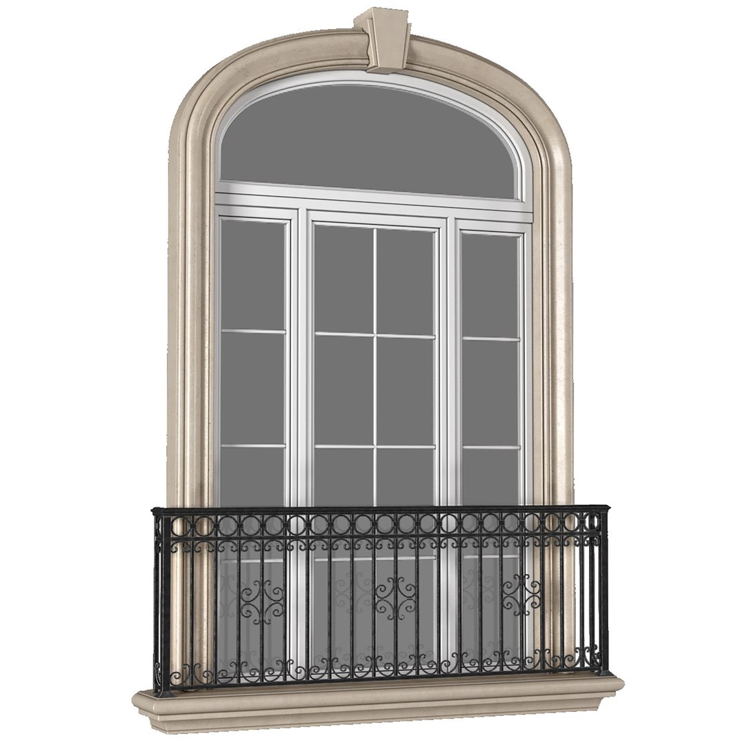 Arch Classic Window With French Balcony 3D Model - TurboSquid 2077106