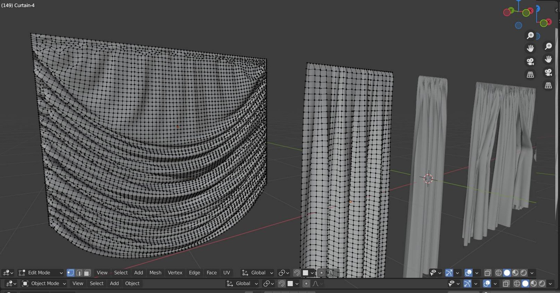 Realistic 7 Curtain Styles In High And Low Poly 3D - TurboSquid 1847531