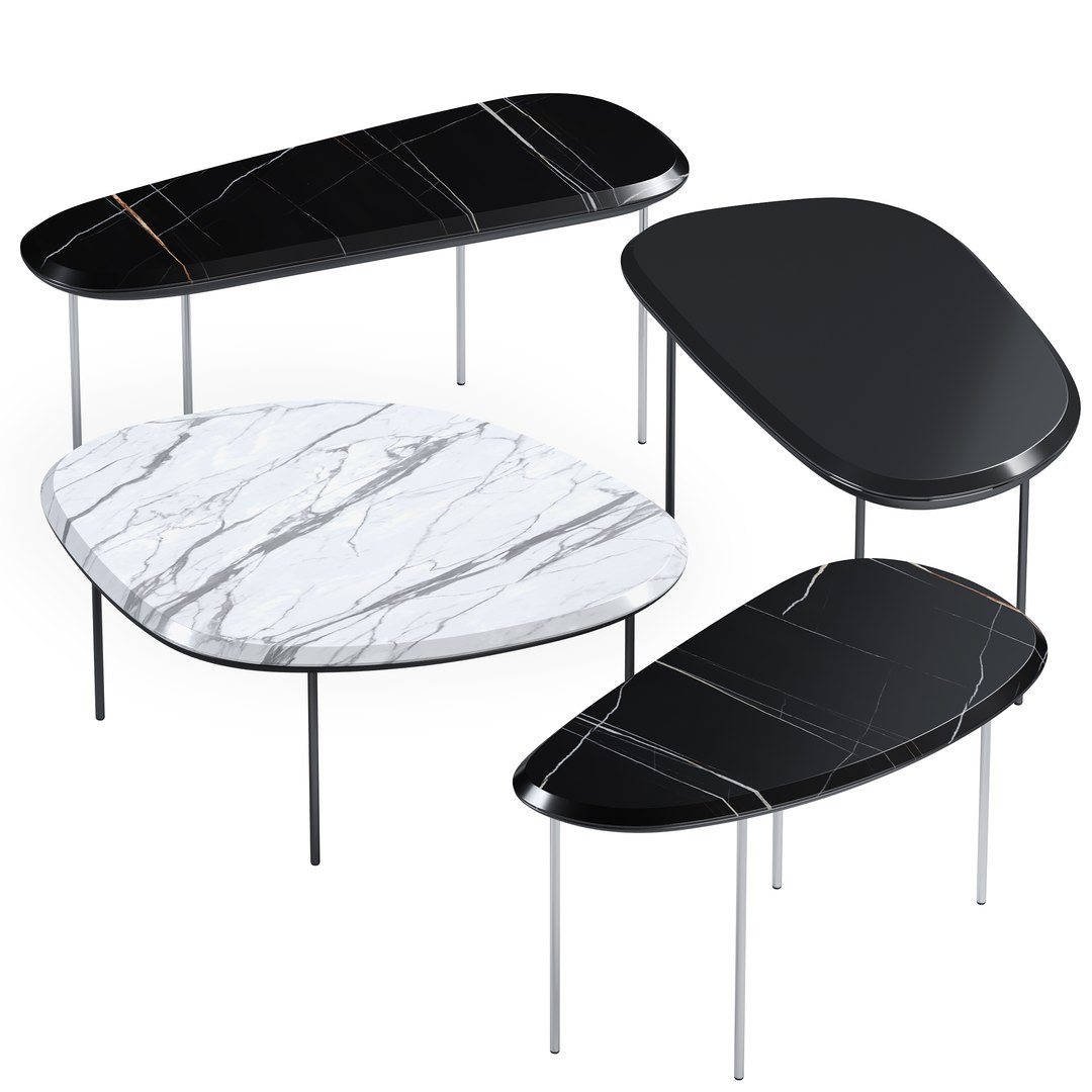Pebble Low Tables By Living Divani Model - TurboSquid 2022070