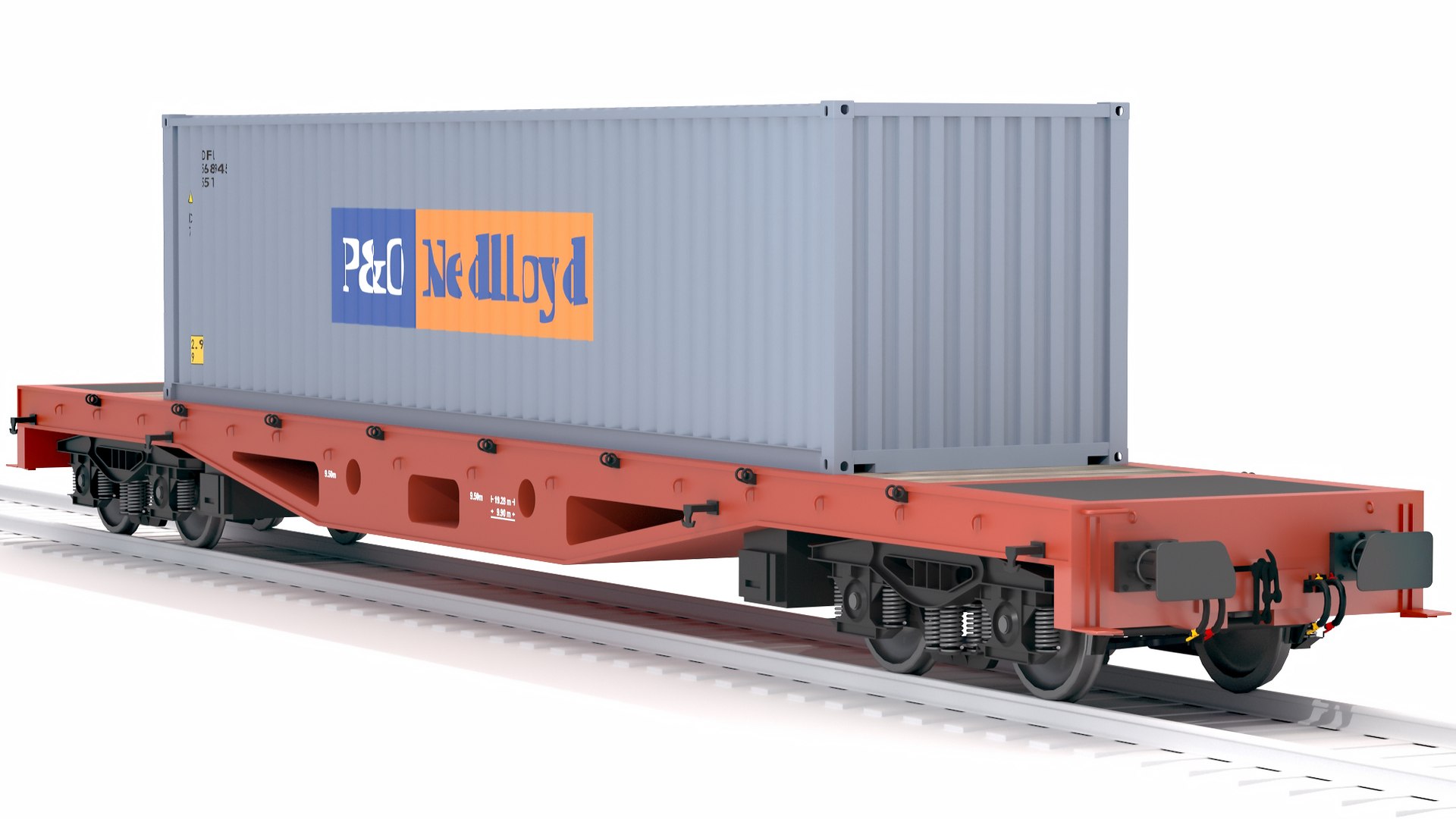 Flat Rail Car Container 3D Model - TurboSquid 1636588