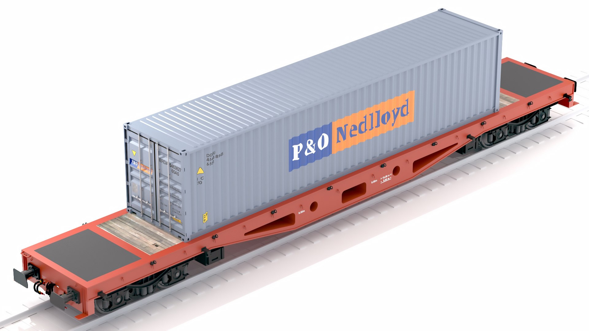 Flat Rail Car Container 3D Model - TurboSquid 1636588