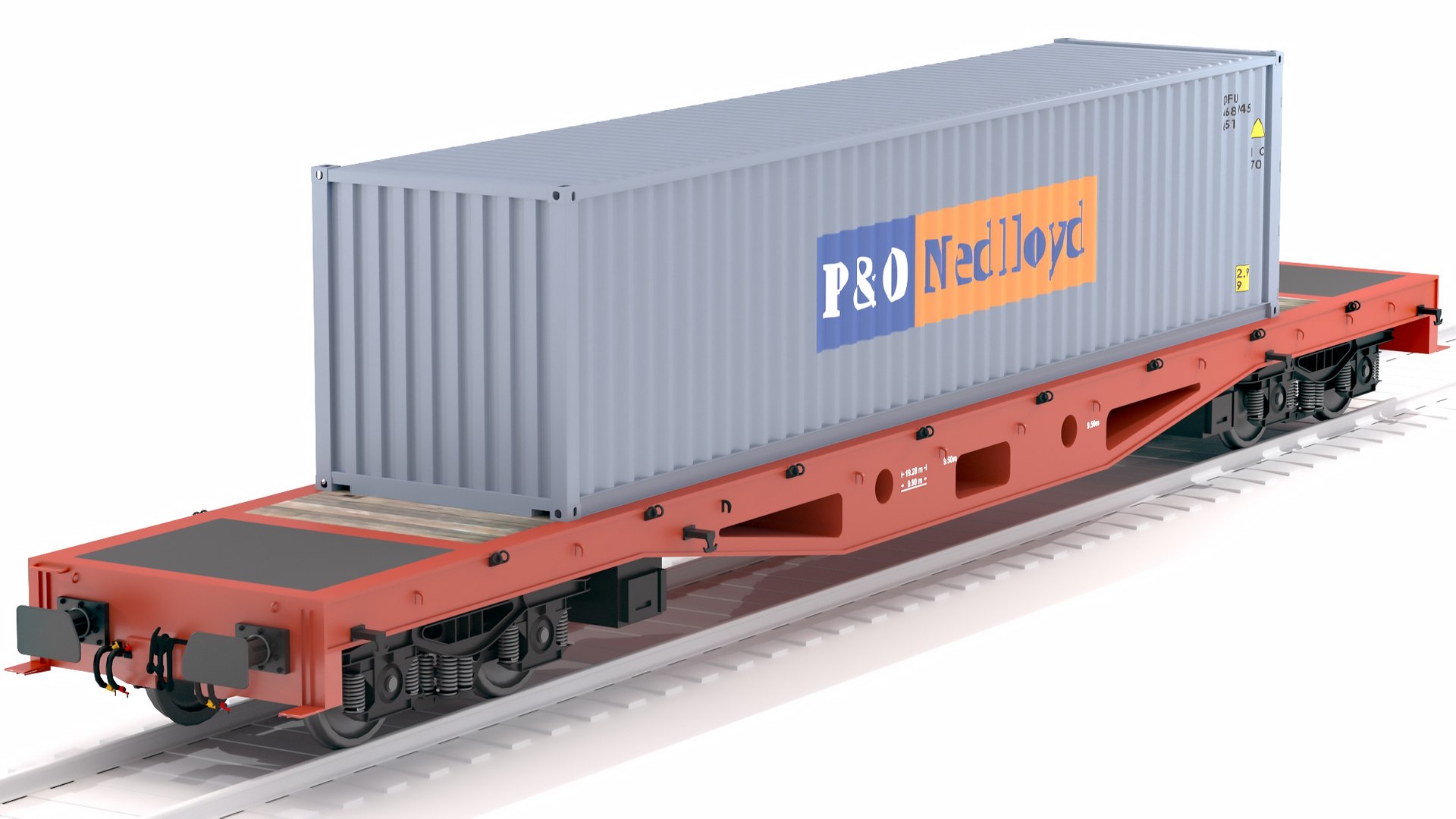 Flat Rail Car Container 3D Model - TurboSquid 1636588