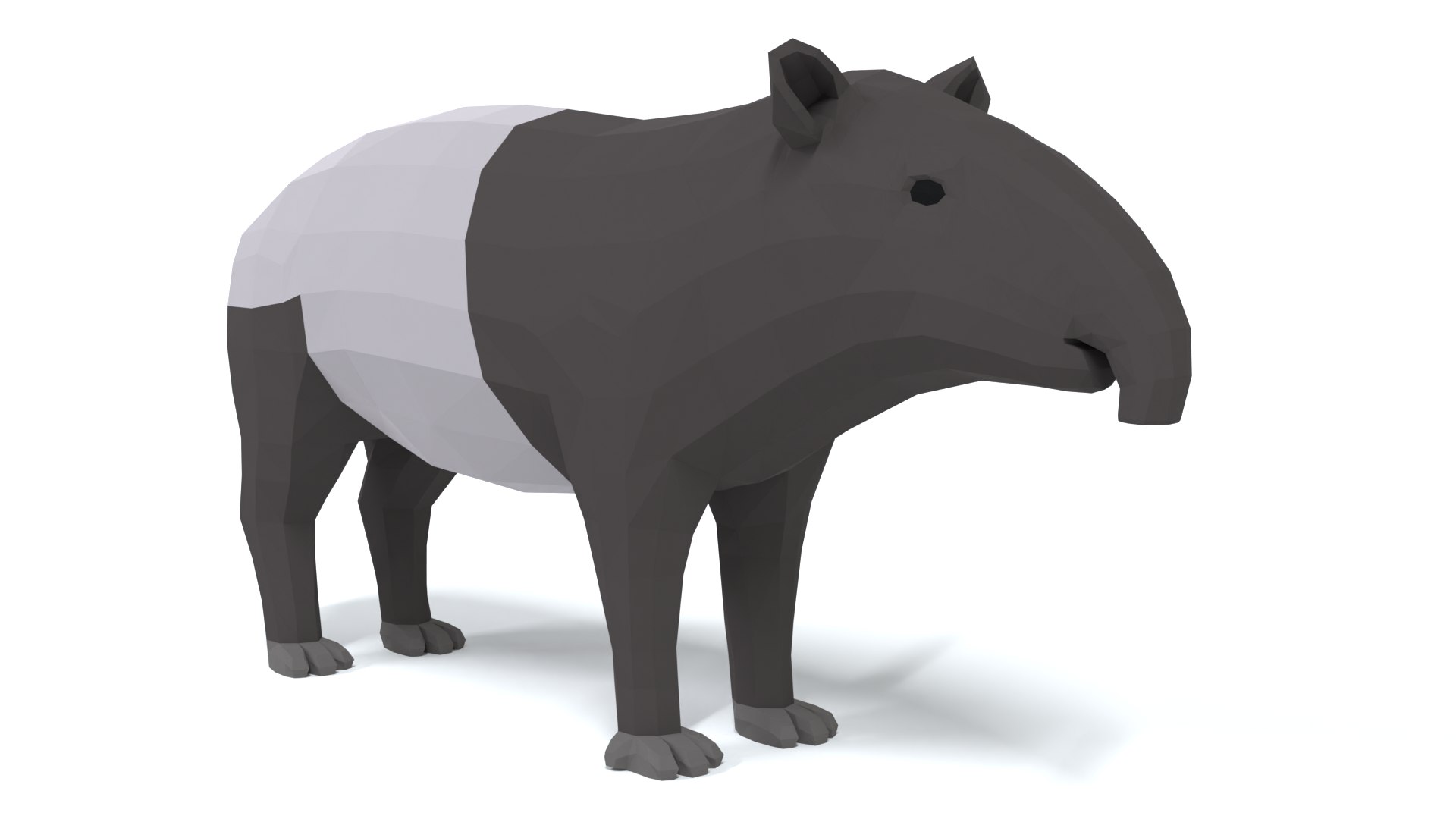 Low Poly Cartoon Tapir Model - TurboSquid 1845364
