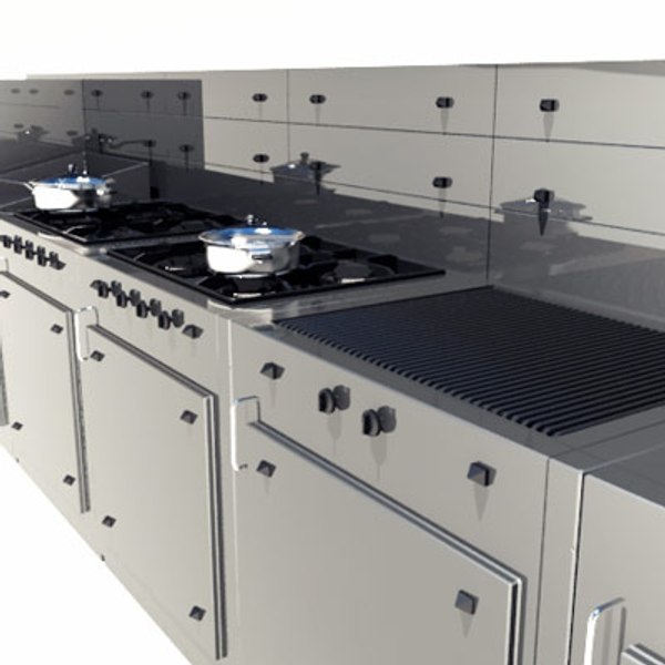 3d commercial kitchen module model