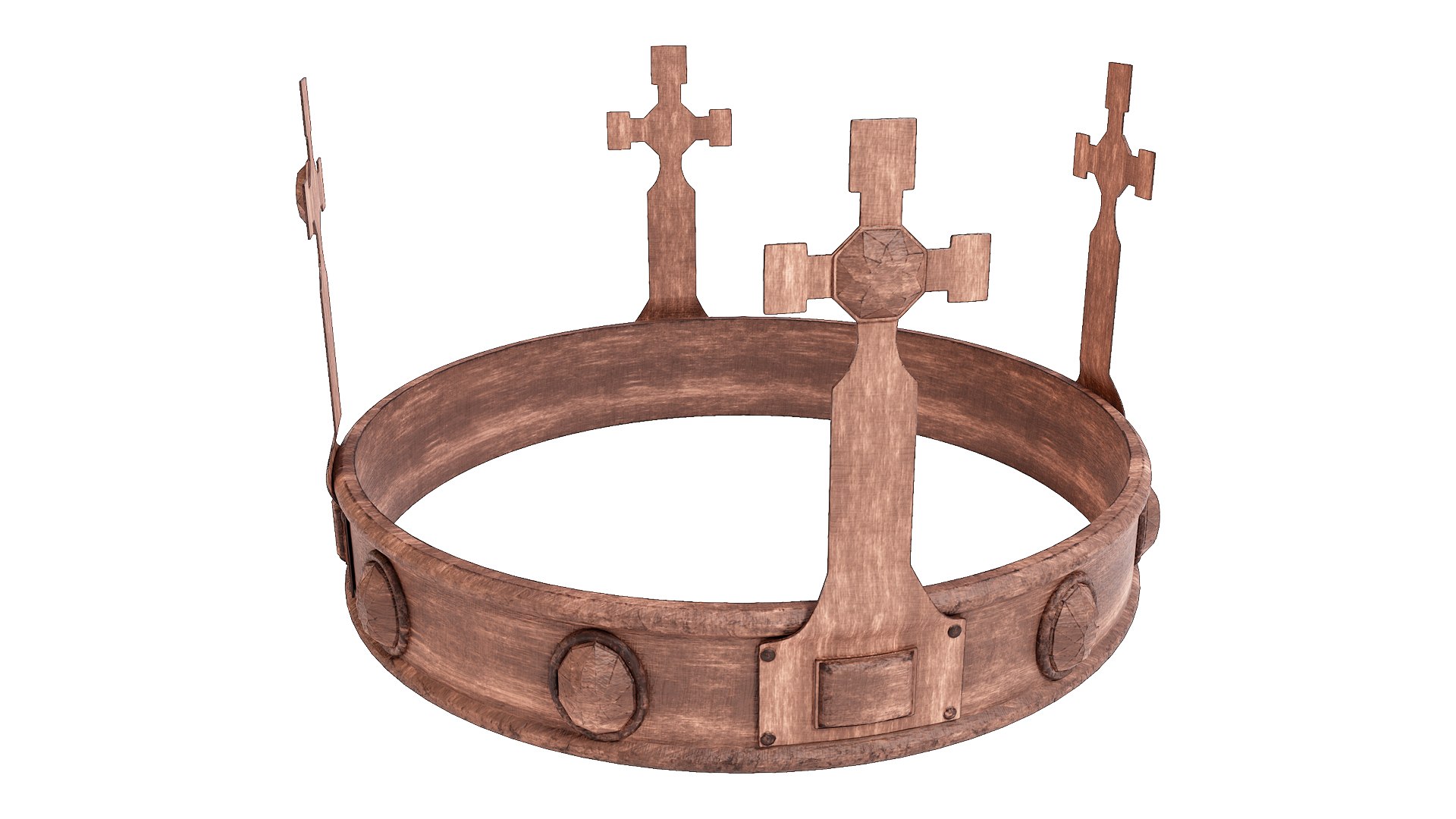 3D Grungy Wooden Crown 3d Model - TurboSquid 1953796