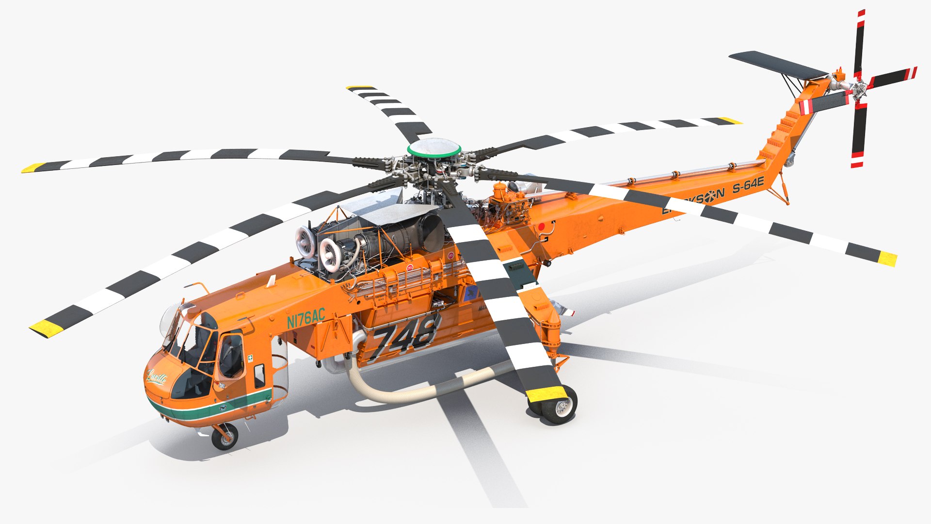 Sikorsky S-64 Skycrane Firefighting 3D Model - TurboSquid 1485134