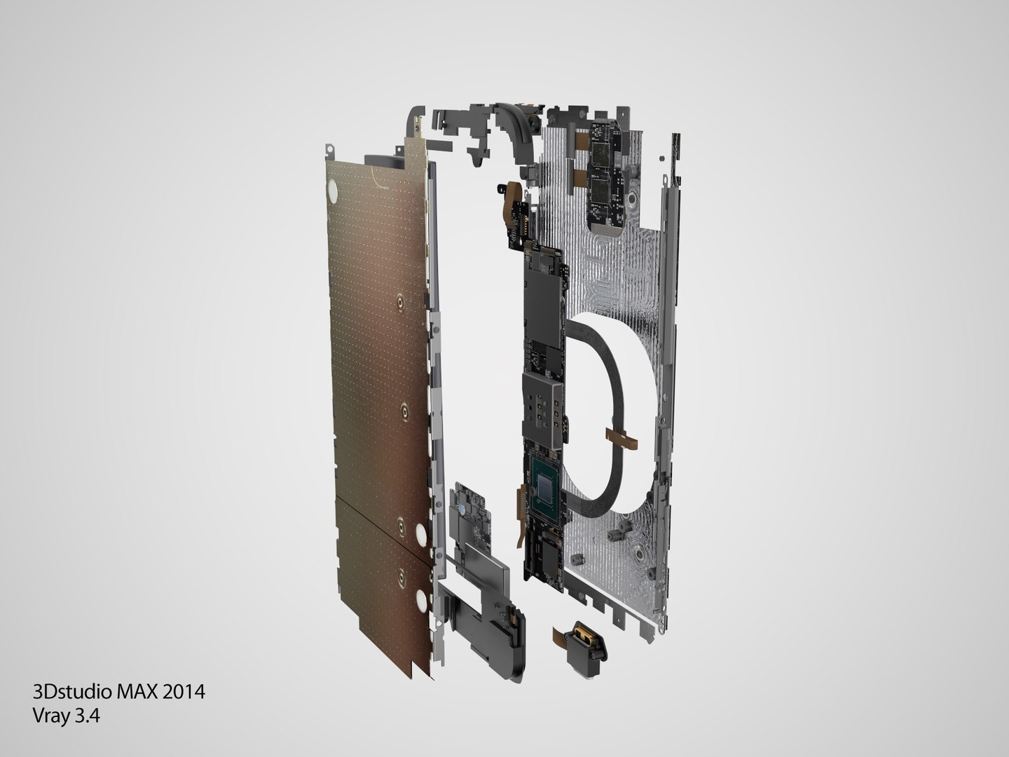 3D Model Smartphone Components Set Phone - TurboSquid 1294156