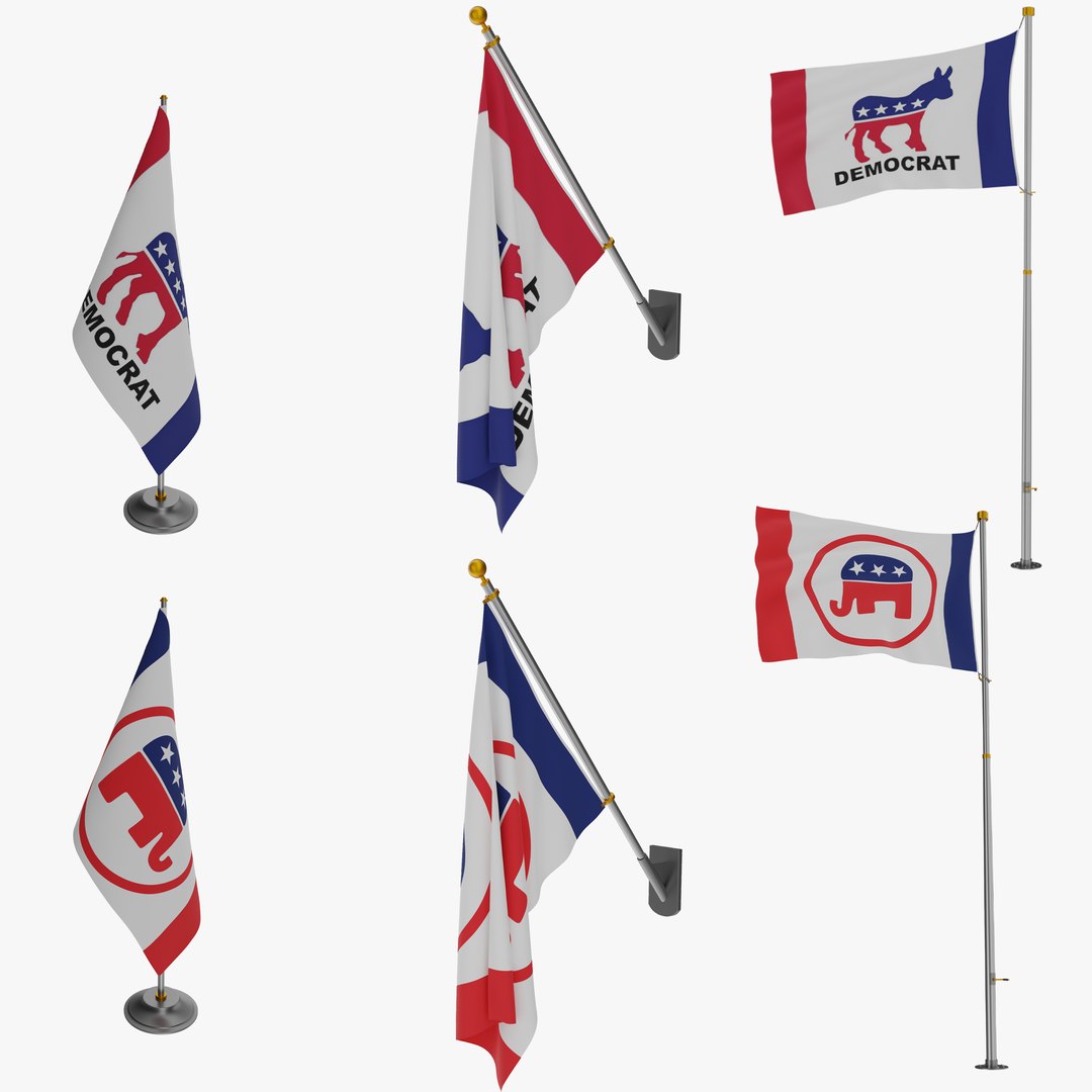 3D USA Parties Flags - TurboSquid 2210991
