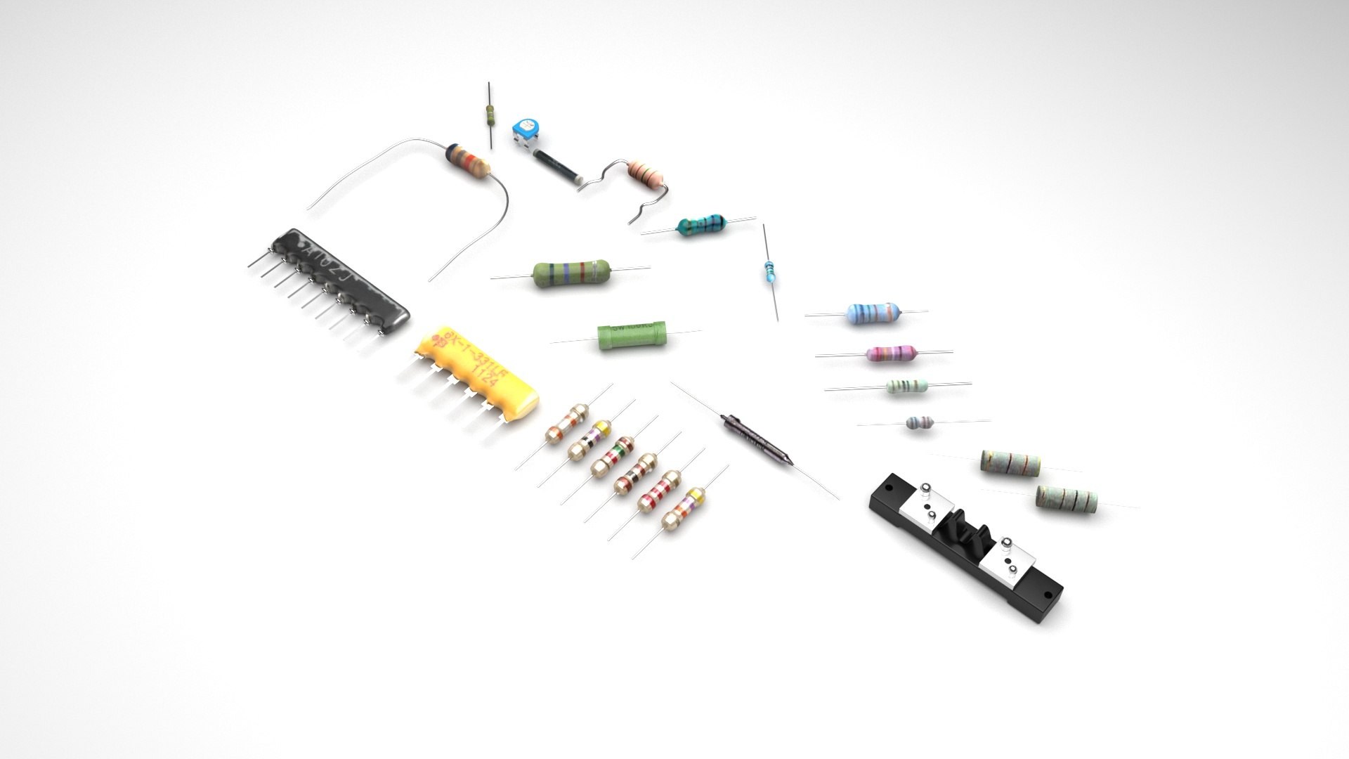 Resistors Set model - TurboSquid 1872386