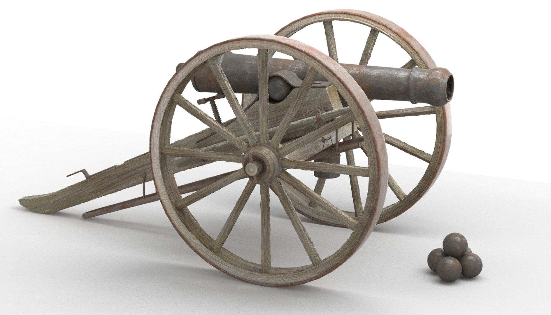 1800 Civil War Cannon 3D Model - TurboSquid 1343622