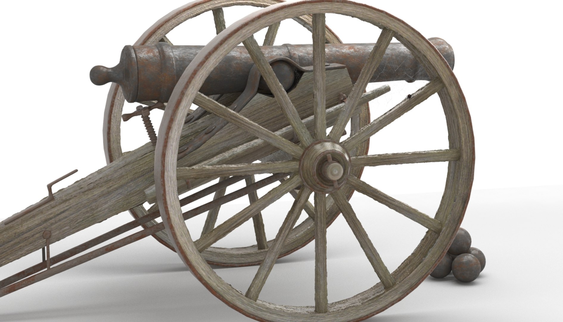 1800 Civil War Cannon 3D Model - TurboSquid 1343622