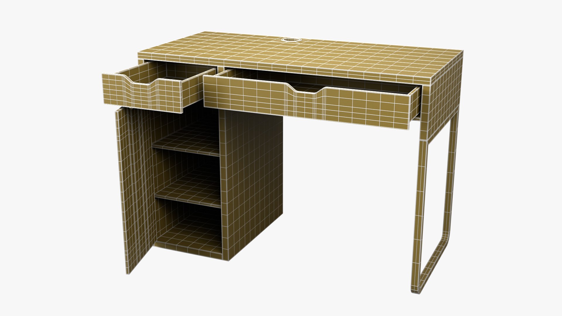 3D Study Desk 1 - Dark Wood - TurboSquid 2040881