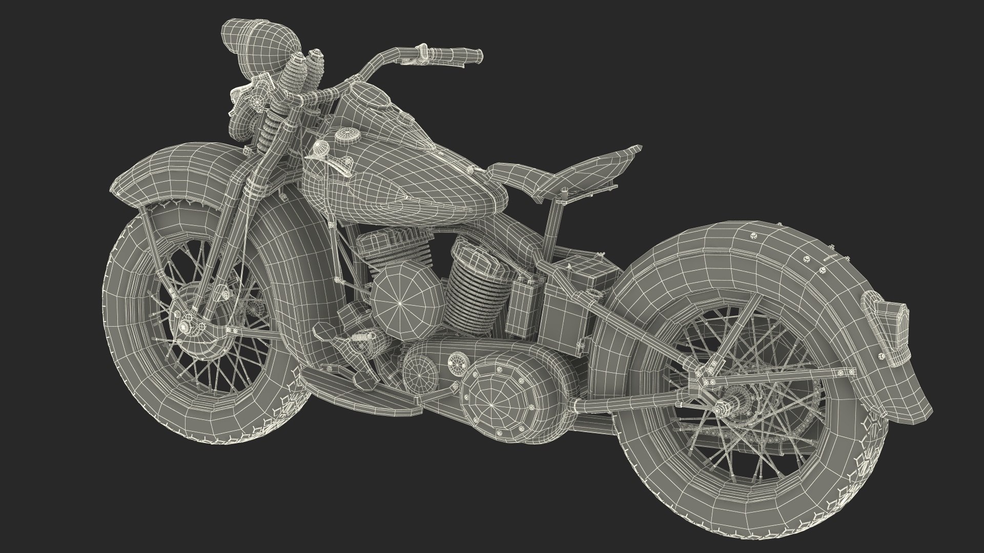 Retro Military Motorcycle White 3D Model - TurboSquid 2105592