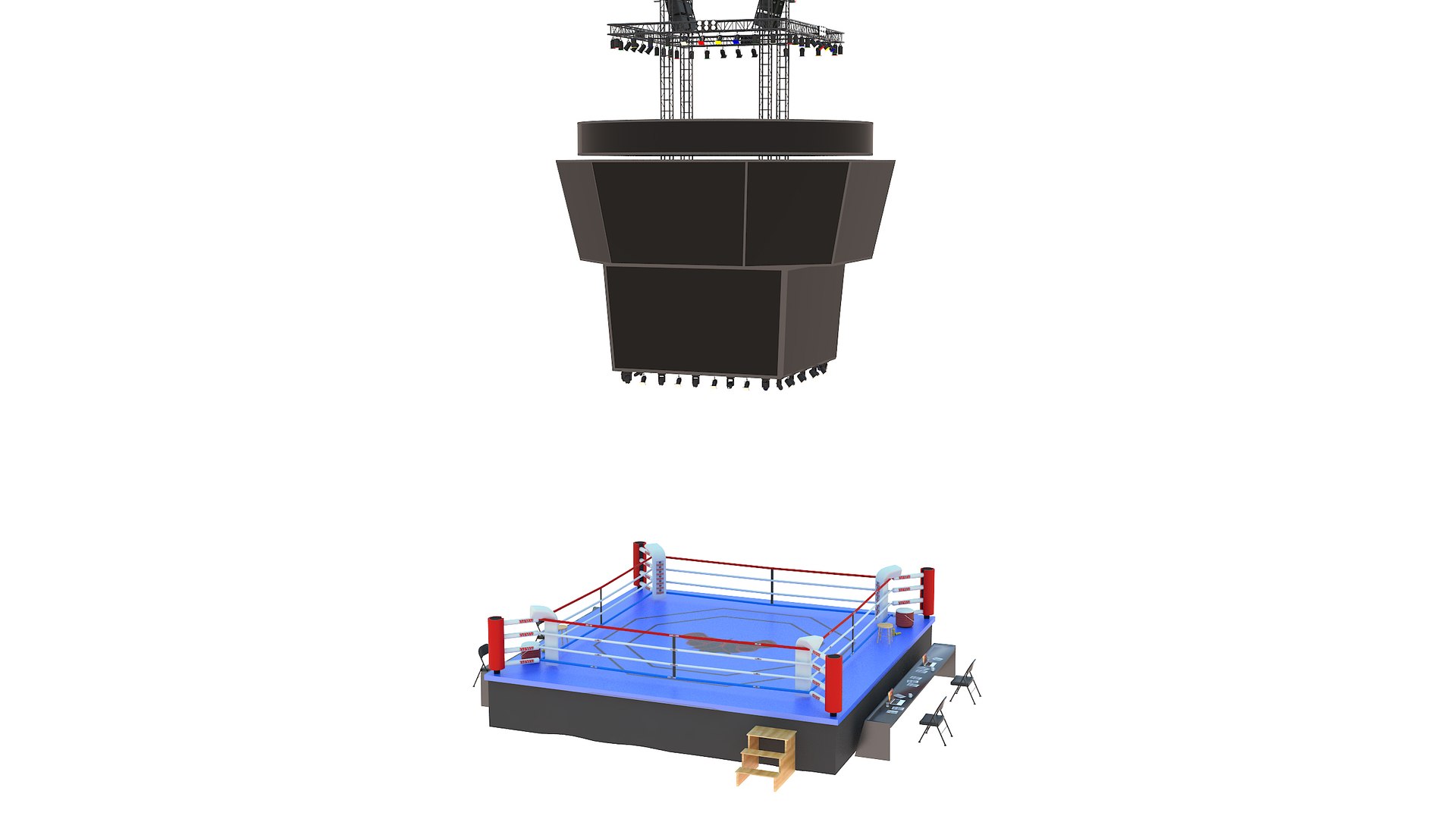 Boxing Ring Scoreboard 3D Model - TurboSquid 1575648