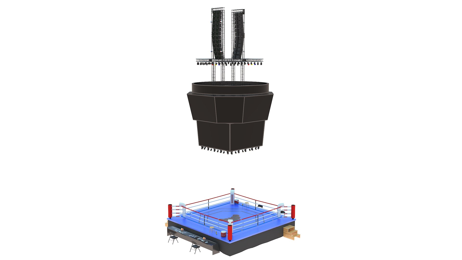 Boxing Ring Scoreboard 3D Model - TurboSquid 1575648