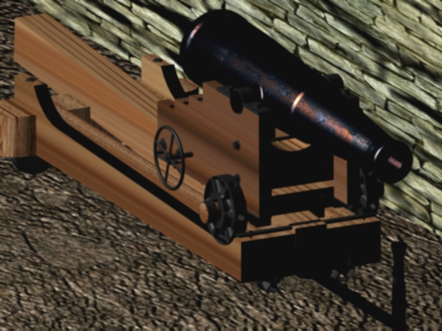 3d Model 32 Lb Cannon