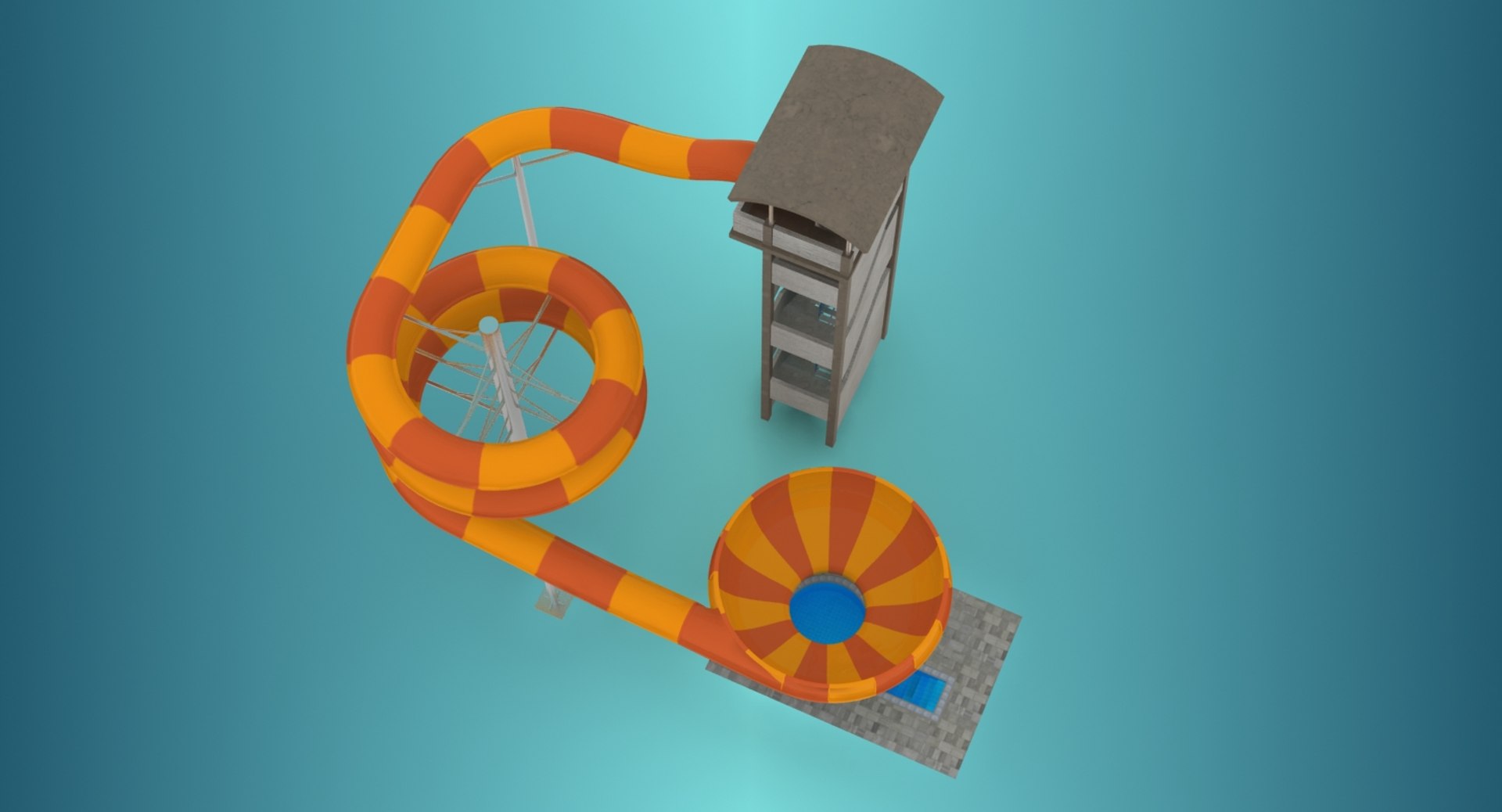 Waterslide Swimming Pool 3d Max