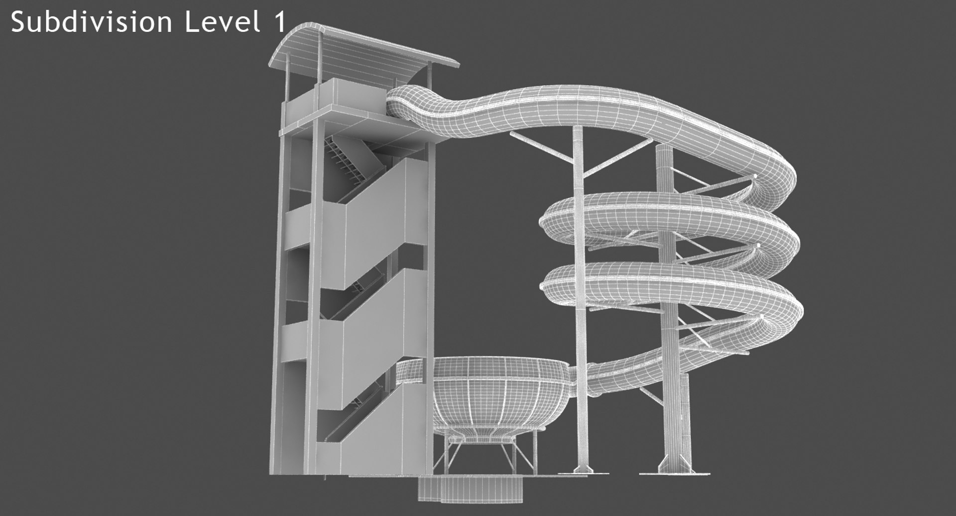 Waterslide Swimming Pool 3d Max