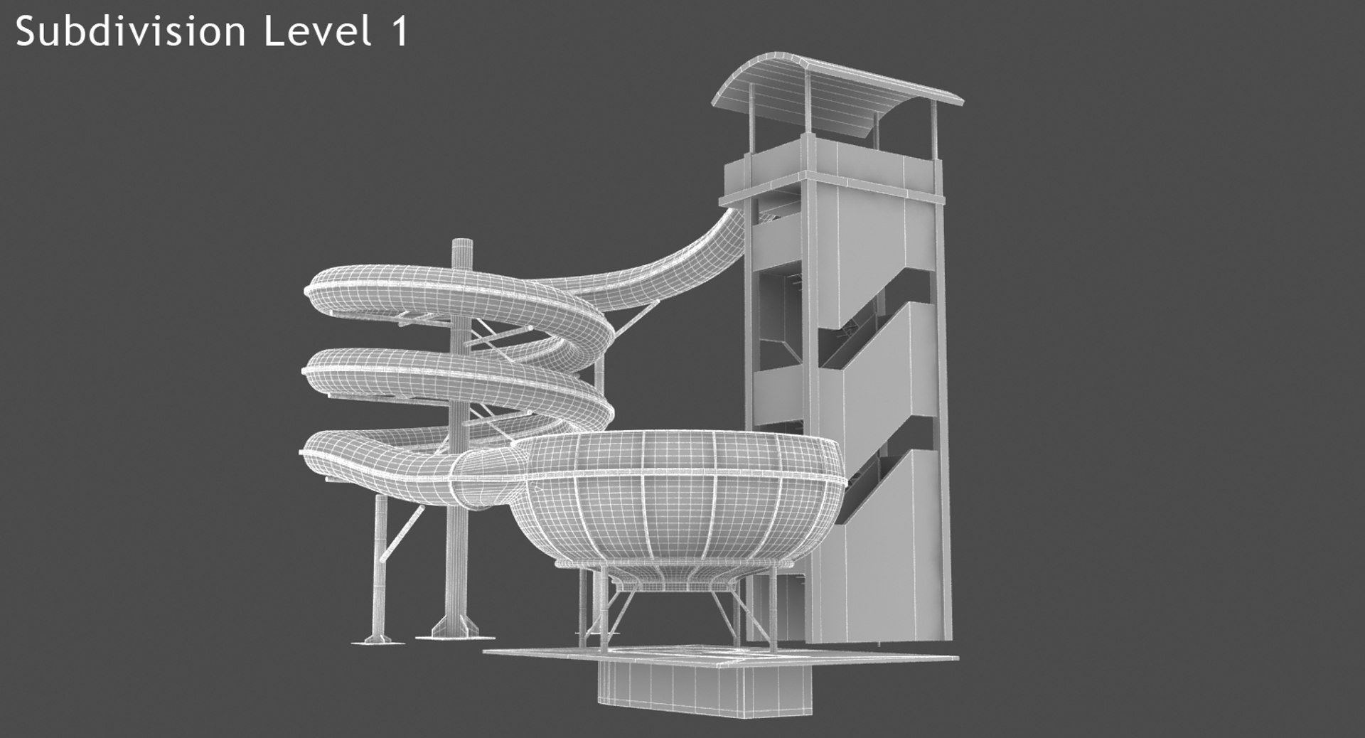 Waterslide Swimming Pool 3d Max