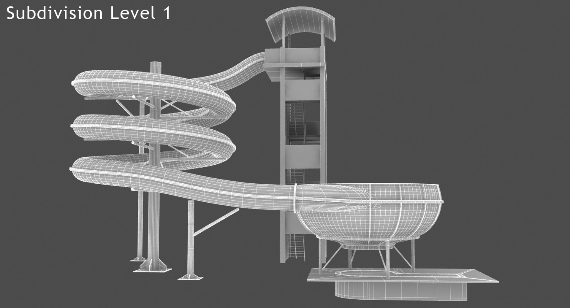 Waterslide Swimming Pool 3d Max