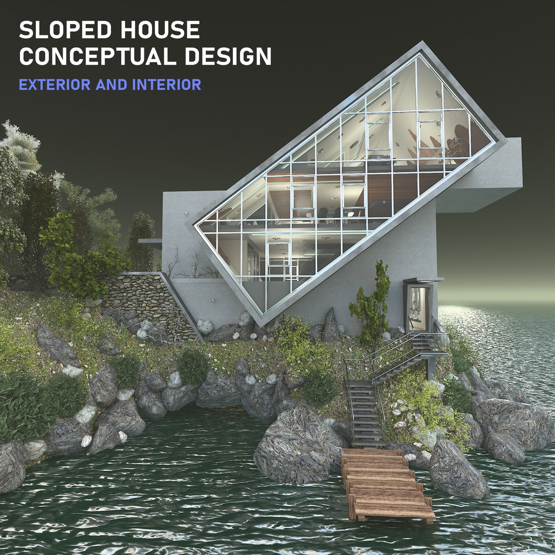 SLOPED HOUSE CONCEPT DESIGN 3D Model - TurboSquid 1973849