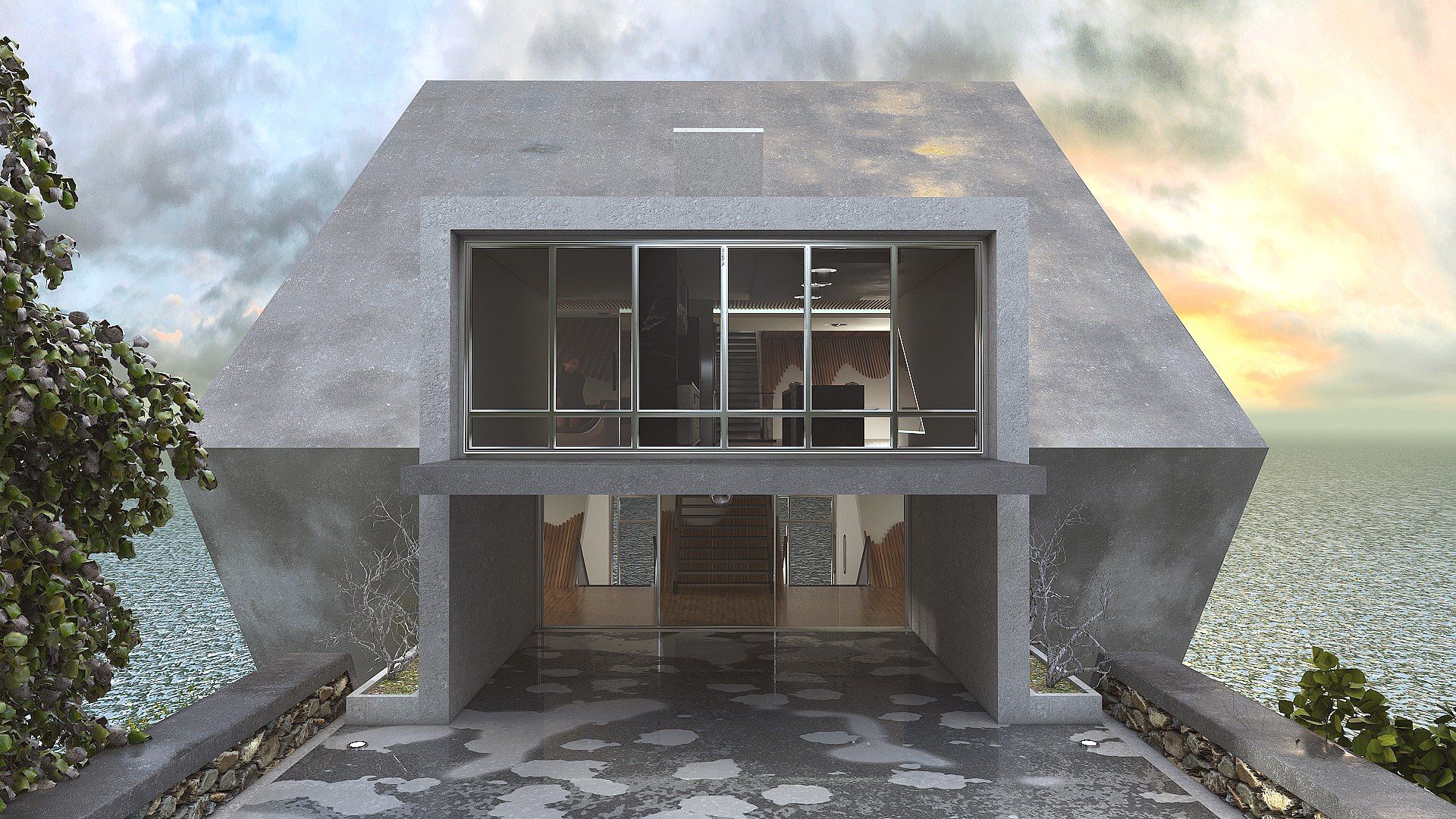 SLOPED HOUSE CONCEPT DESIGN 3D Model - TurboSquid 1973849