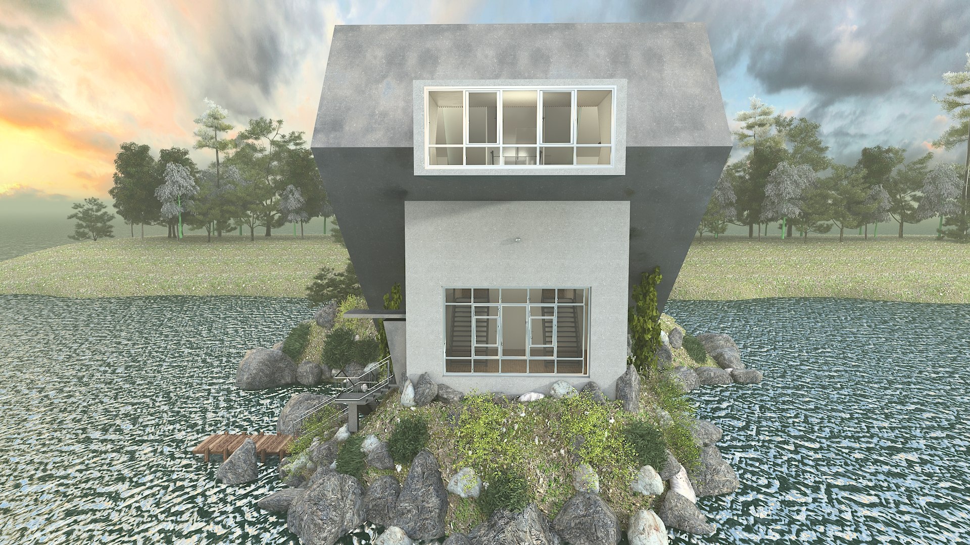 SLOPED HOUSE CONCEPT DESIGN 3D Model - TurboSquid 1973849