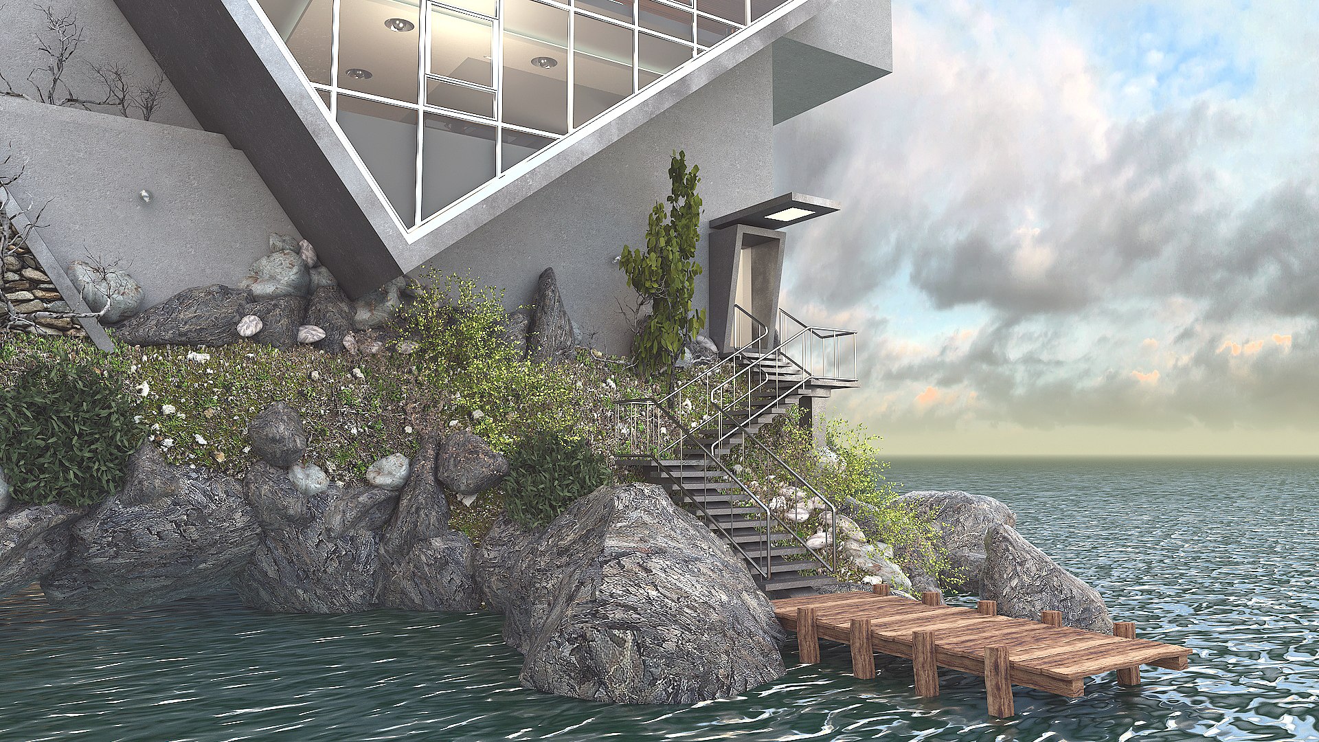 SLOPED HOUSE CONCEPT DESIGN 3D Model - TurboSquid 1973849