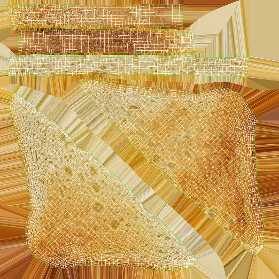 3D Bread Toast White Triangle 01 Model - TurboSquid 2066550