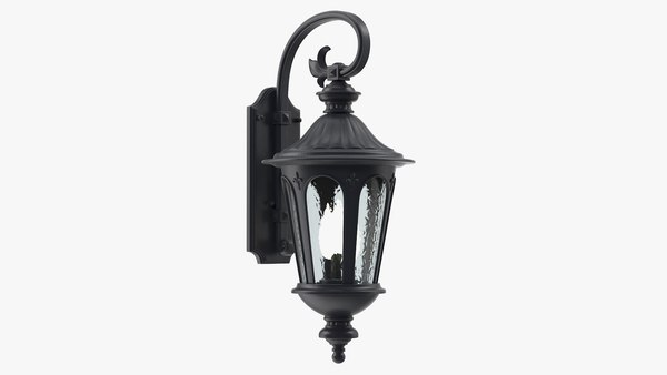 黒のヴィンテージ屋外ウォールランタンスイッチオン3Dモデル - TurboSquid 1521631