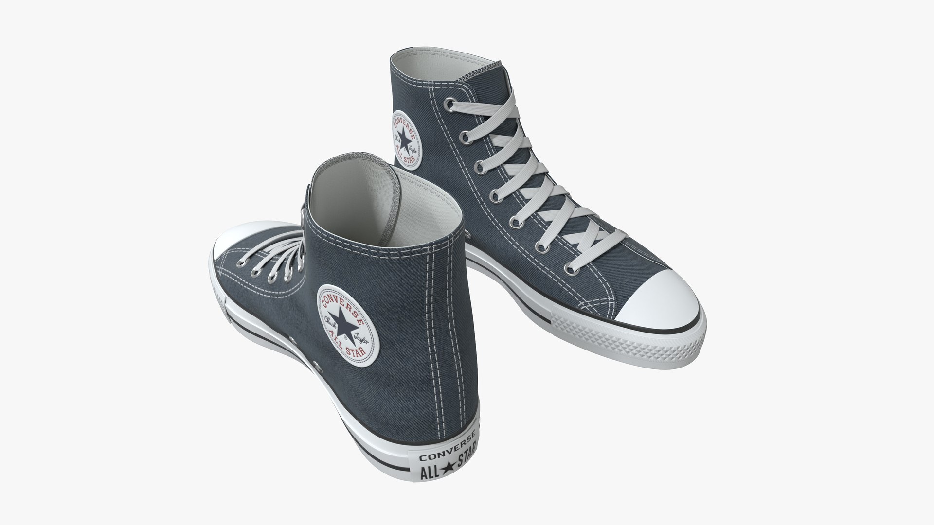 3D Model Converse Shoe Jeans - TurboSquid 2240929