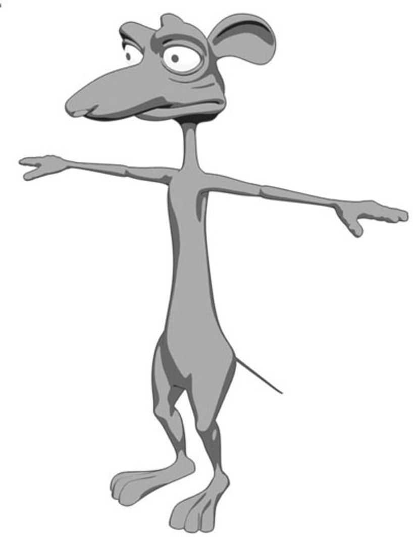 Cartoon Rat 3d Model