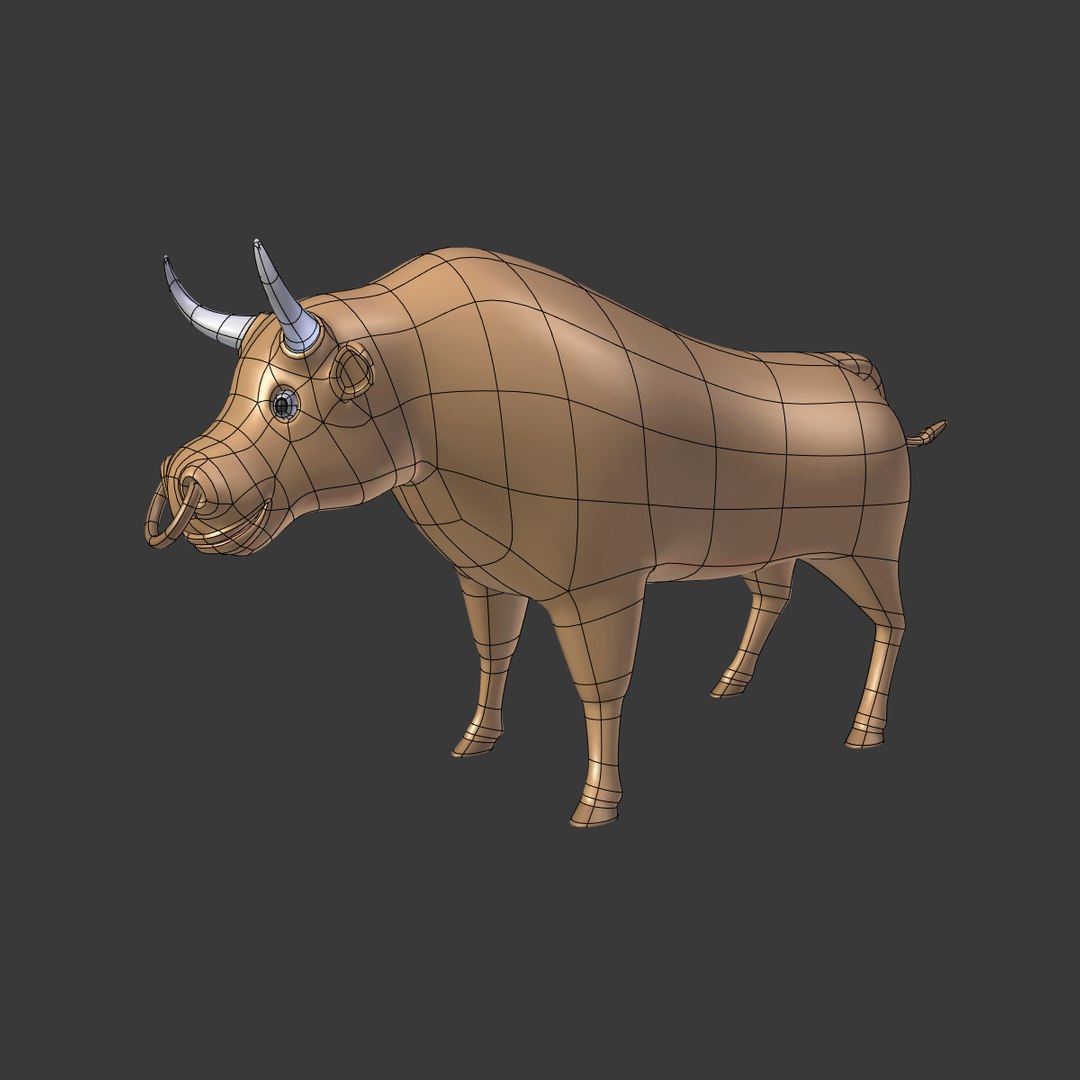 3d Model Bull Cartoon