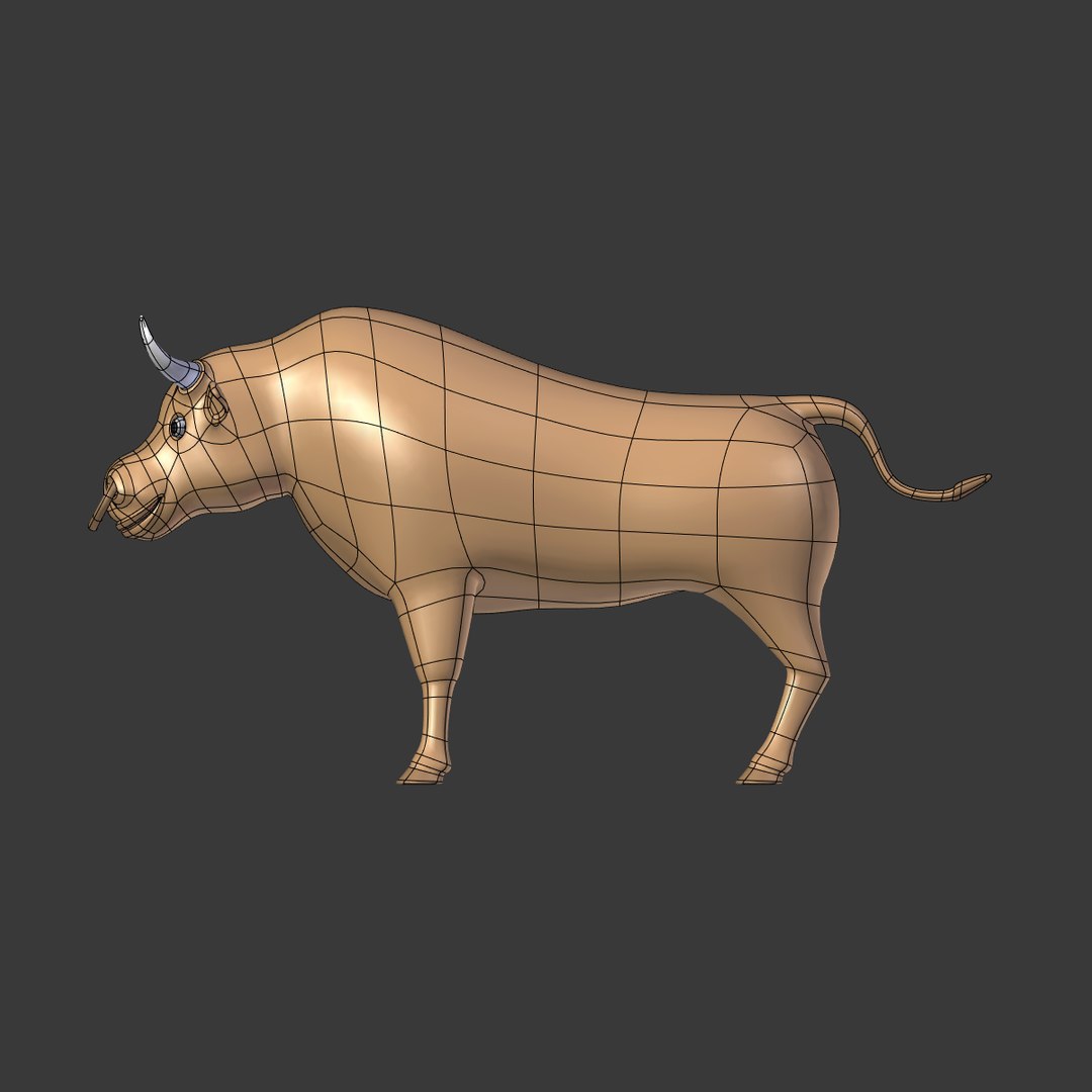 3d Model Bull Cartoon