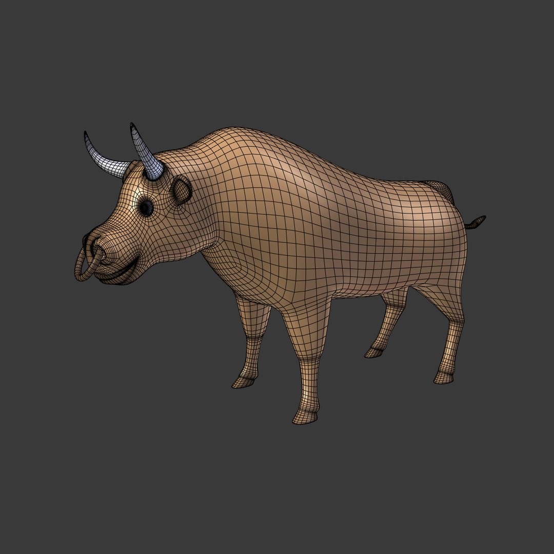 3d Model Bull Cartoon