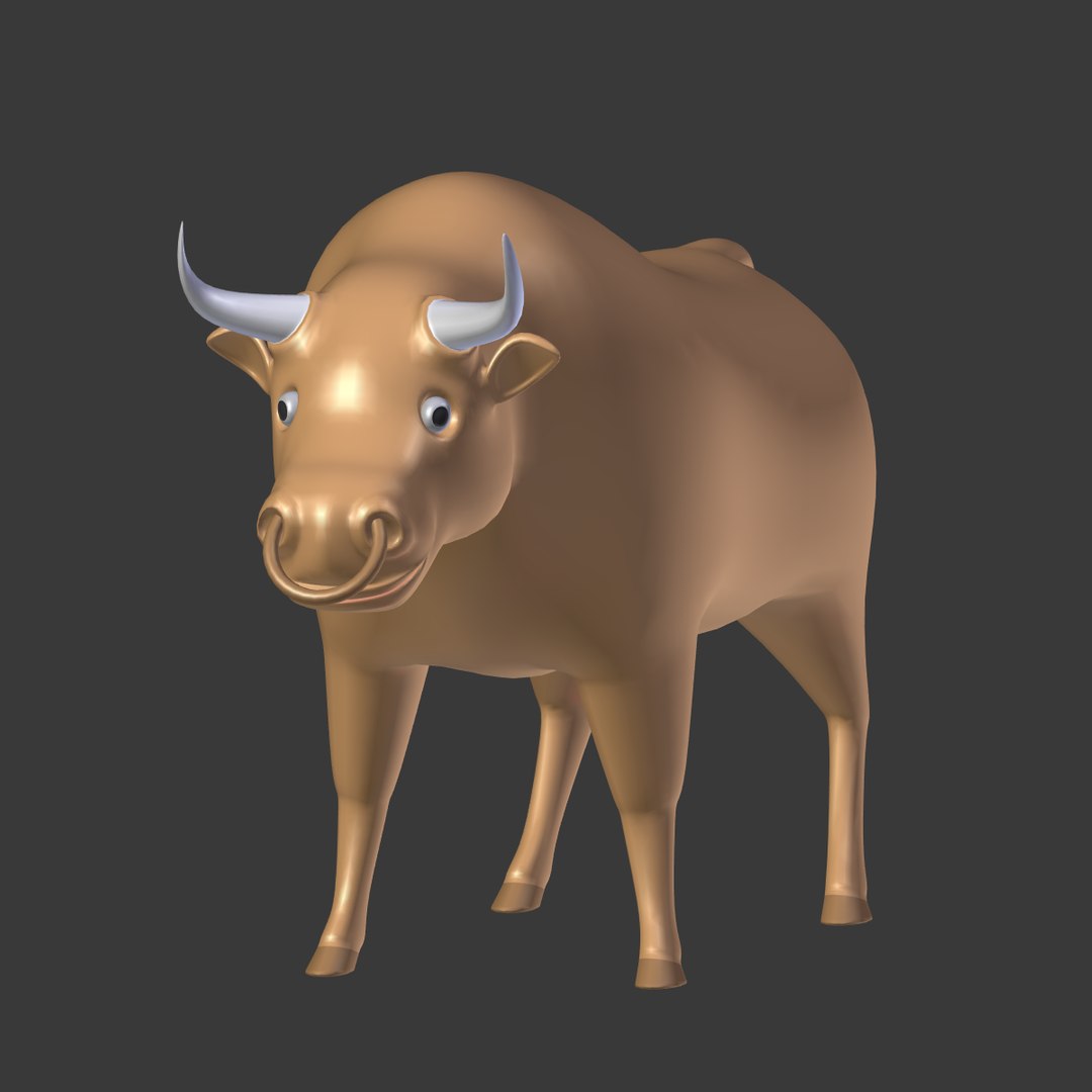 3d Model Bull Cartoon