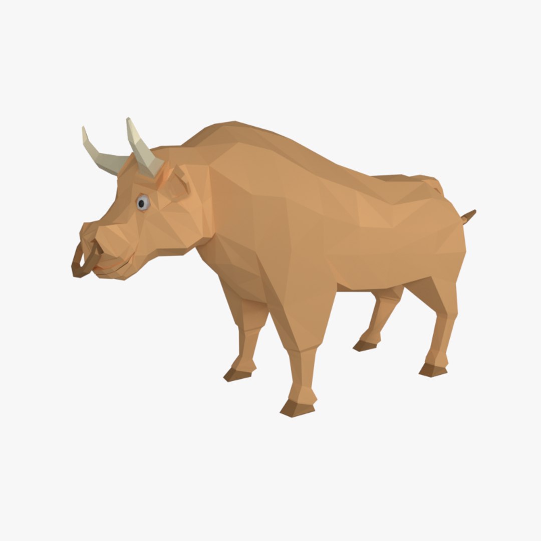 3d Model Bull Cartoon