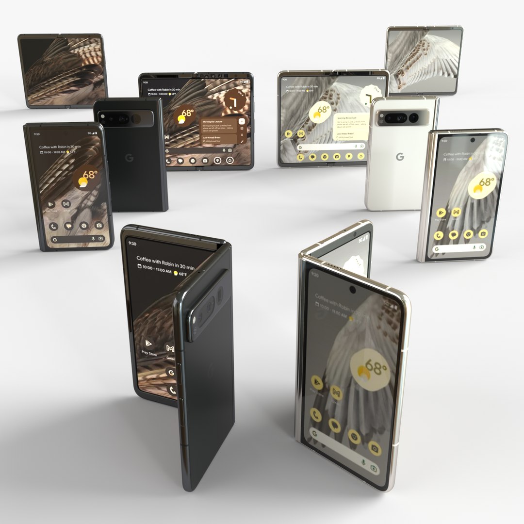Google Pixel Fold 2023 All Colors Rigid With Animation 3D Model 3D ...
