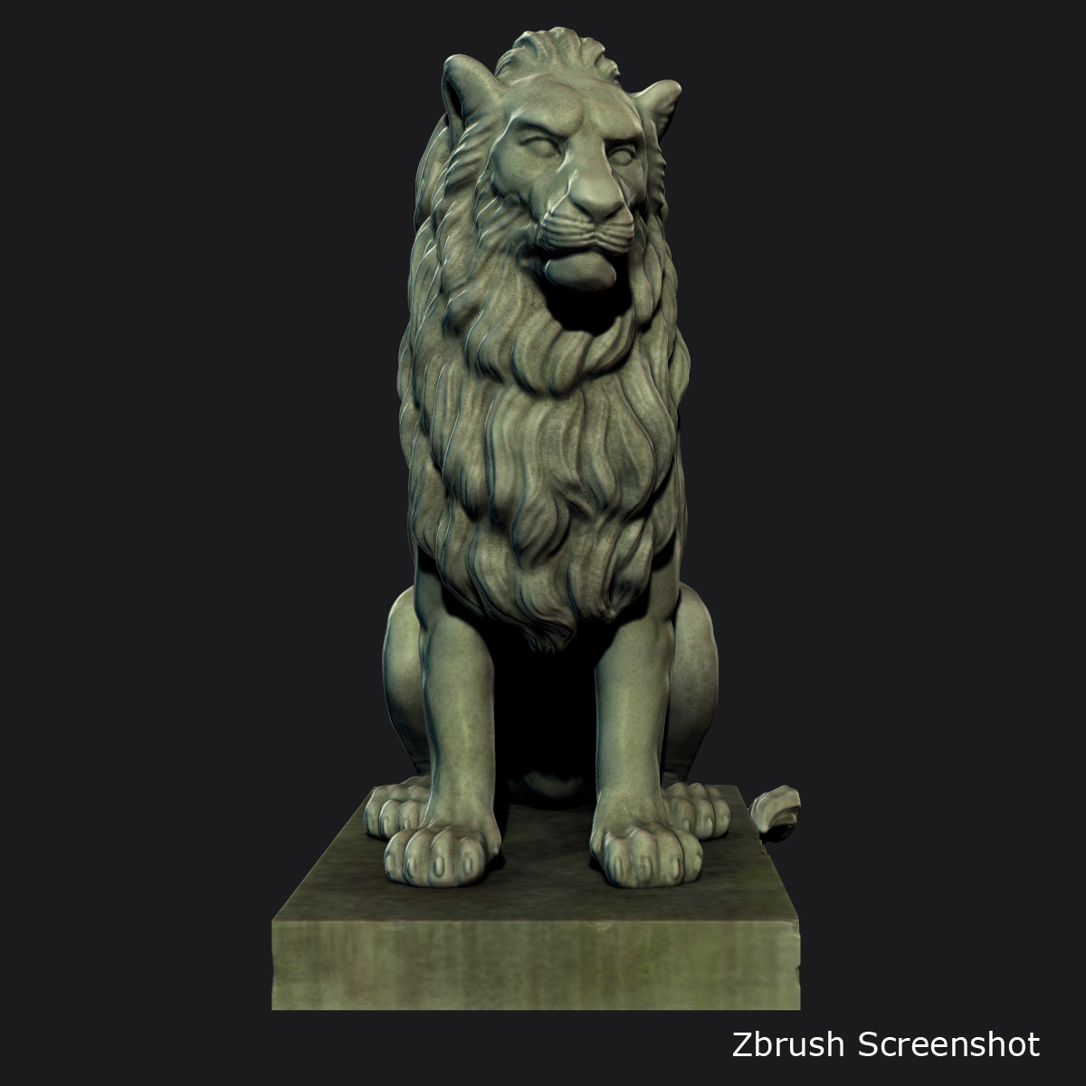 3d model stone lion