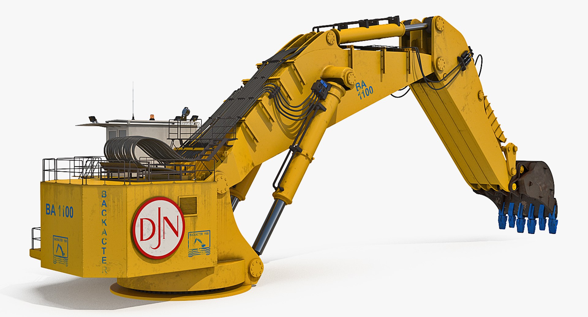 3D backhoe dredger 1100 rigged - TurboSquid 1255244